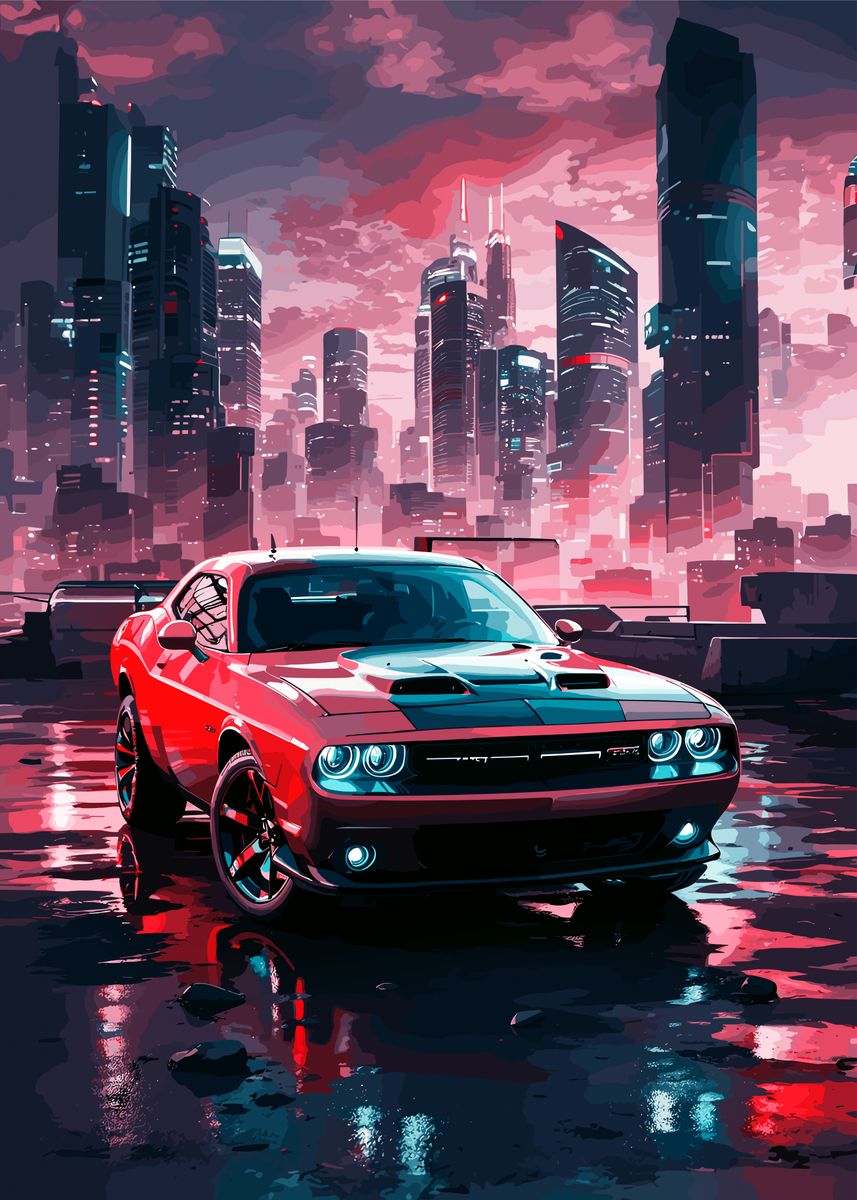 'Dodge Challenger' Poster, picture, metal print, paint by NuMaNi Art ...