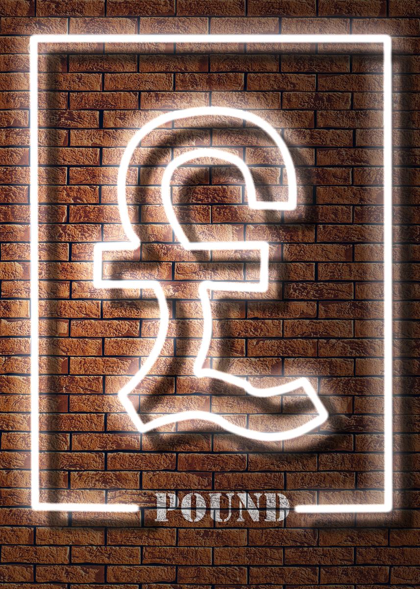 'NEON POUND SIGN' Poster by Abdul Oba | Displate
