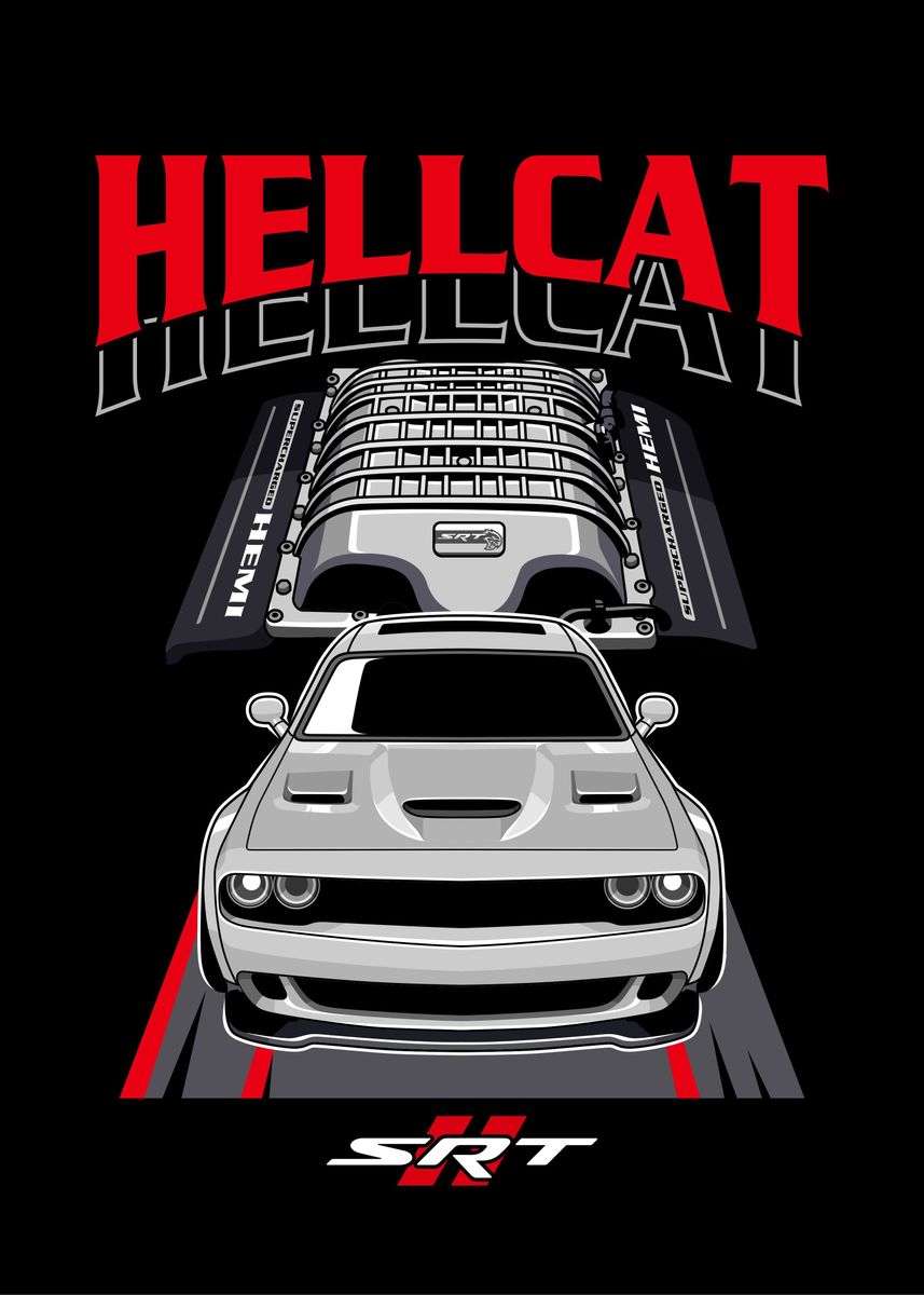 'Dodge SRT Hellcat' Poster, picture, metal print, paint by ...