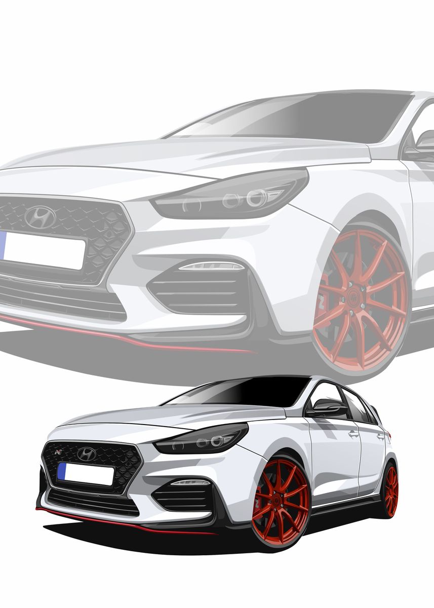'Hyundai i30 N' Poster, picture, metal print, paint by capture art ...