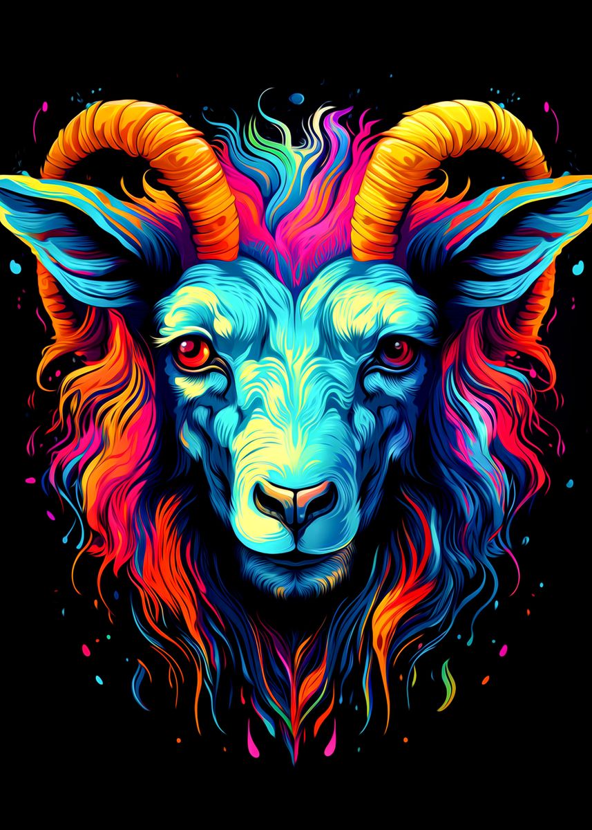 'Goat' Poster, picture, metal print, paint by le thinh | Displate
