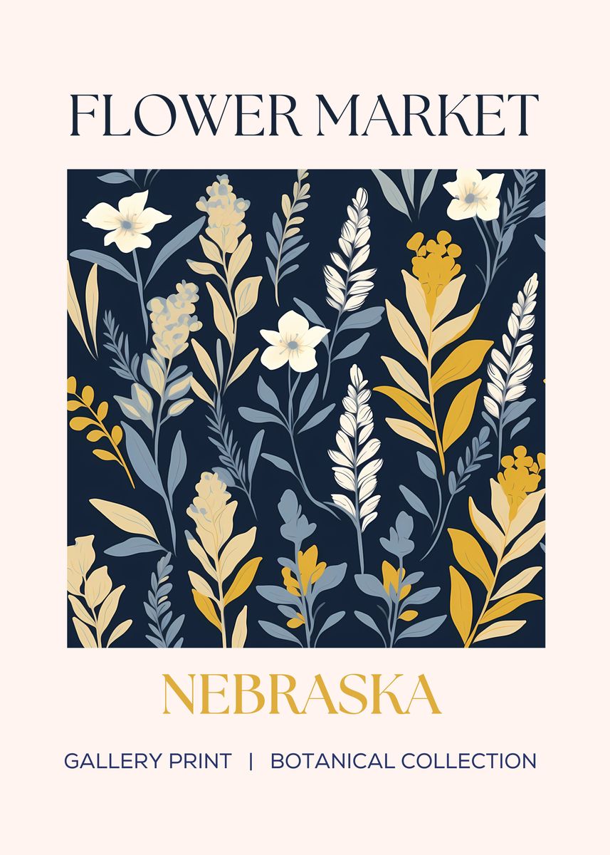 'NEBRASKA flower market' Poster, picture, metal print, paint by mehak ...