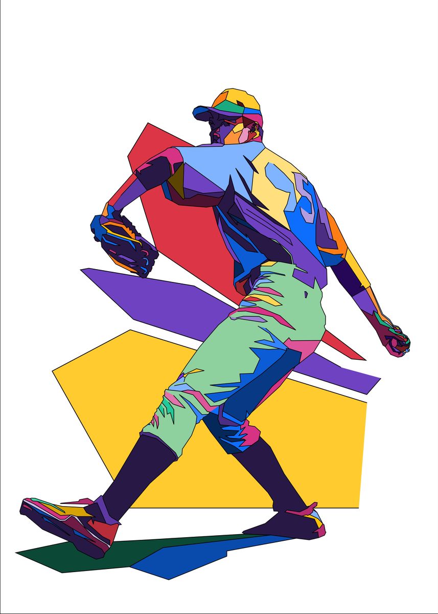 'Baseball Pop Art' Poster, picture, metal print, paint by Ro | Displate