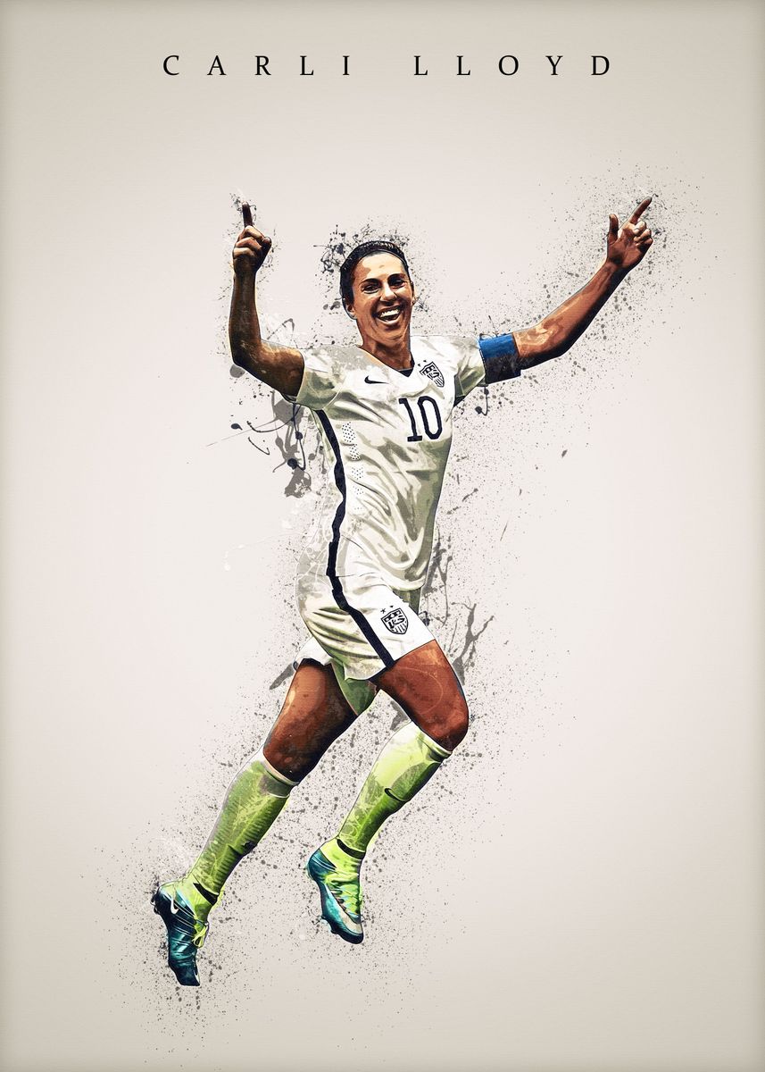 'Carli Lloyd' Poster, picture, metal print, paint by Ollie Reid | Displate