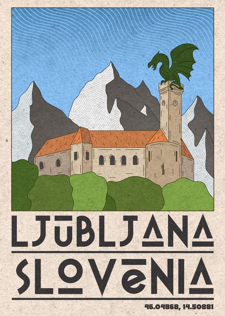 'Ljubljana Slovenia' Poster, picture, metal print, paint by Jake ...