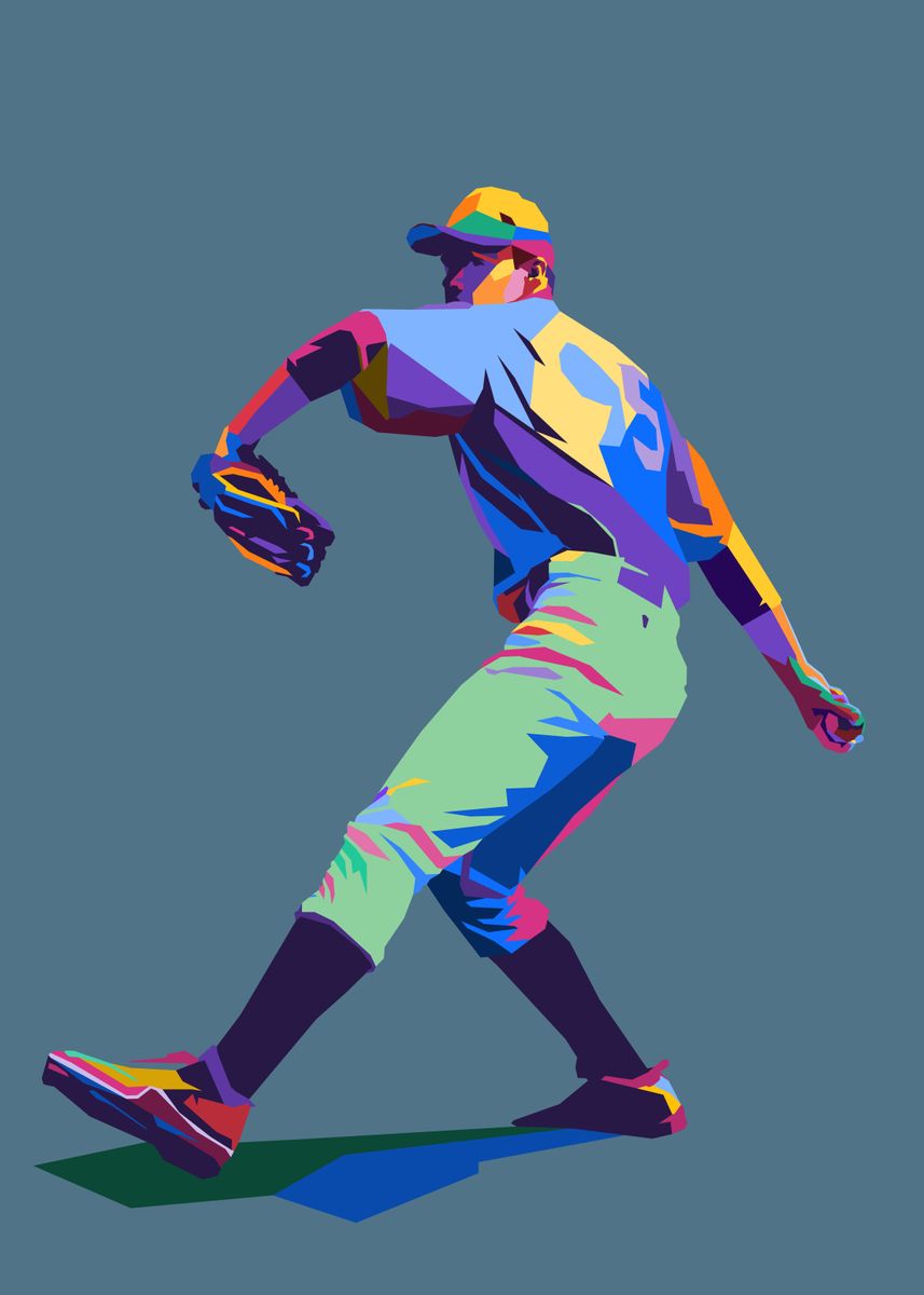 'Baseball Pop Art' Poster, picture, metal print, paint by Ro | Displate