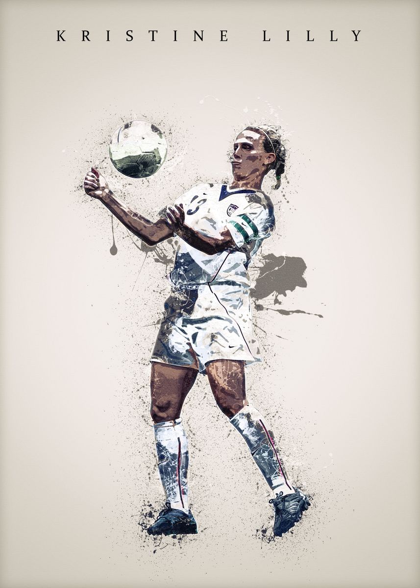 'Kristine Lilly' Poster, picture, metal print, paint by Ollie Reid ...