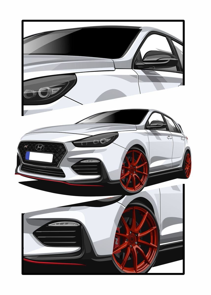 'Hyundai i30 N' Poster, picture, metal print, paint by capture art ...
