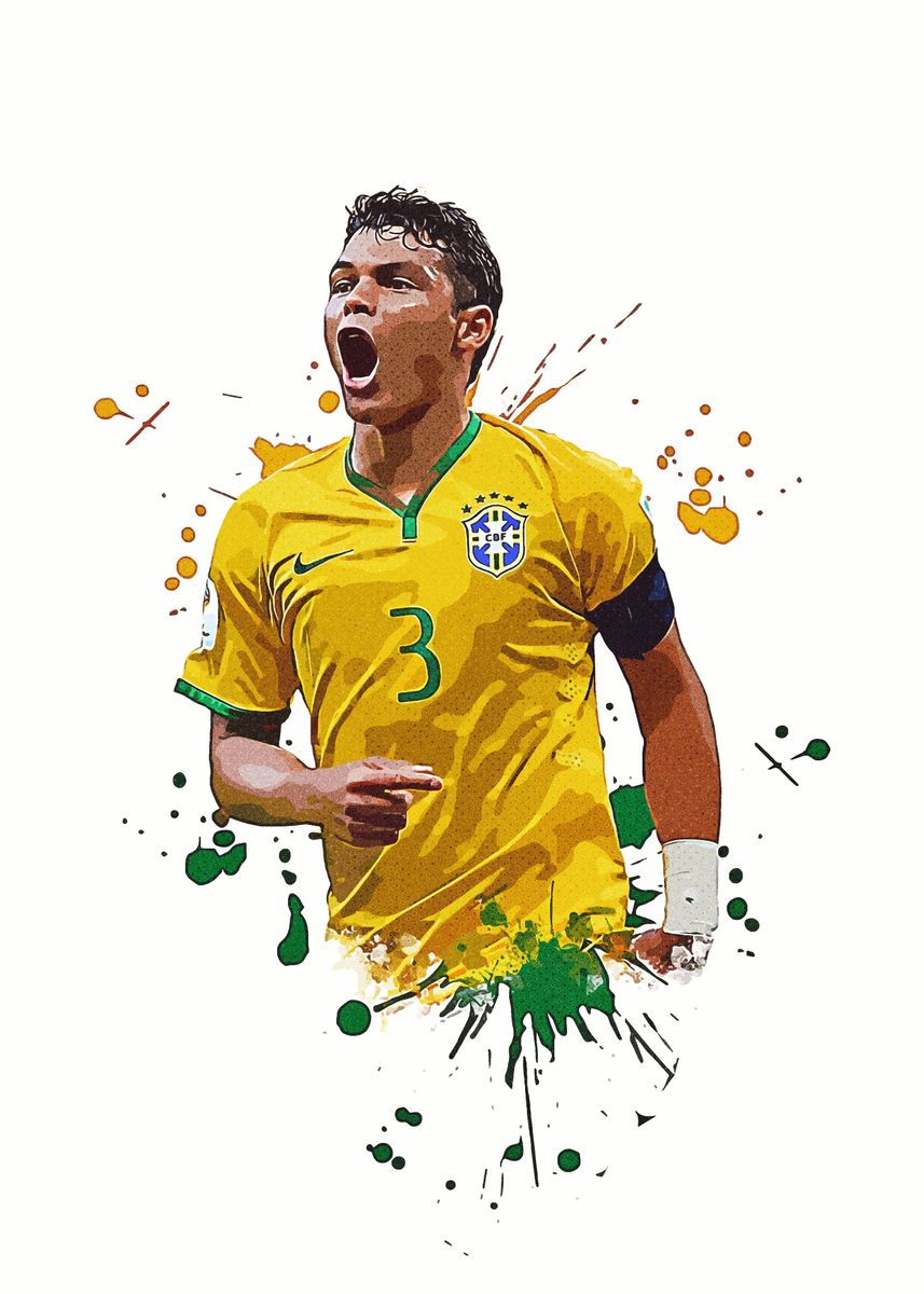 'Thiago Silva' Poster, picture, metal print, paint by Louise Estrada ...