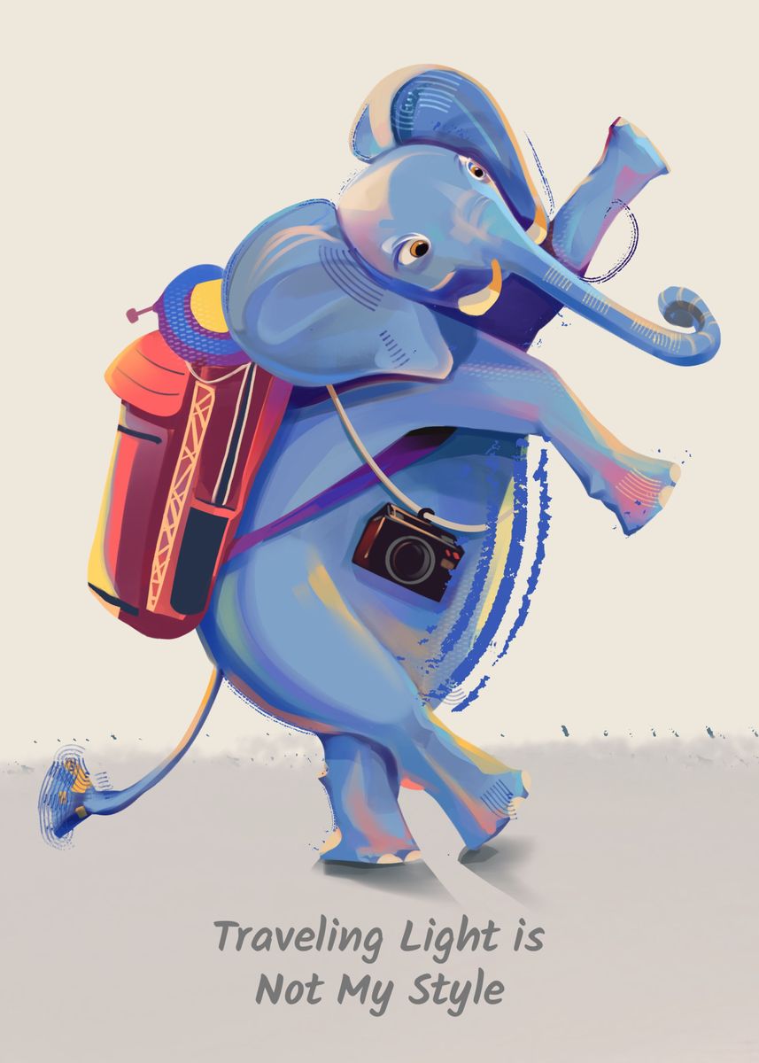 'Elephants Go' Poster, picture, metal print, paint by Jeeshine Creative ...