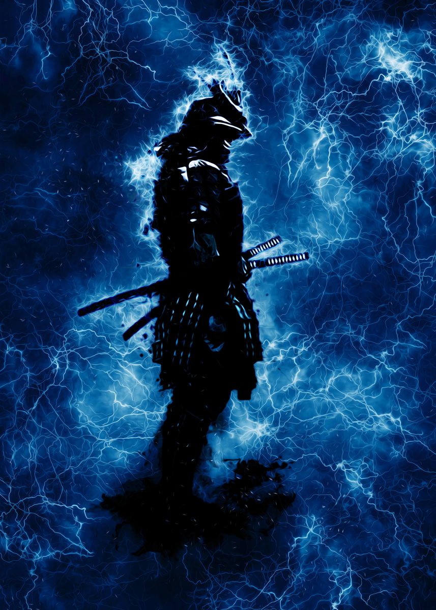 'Samurai in the rain' Poster, picture, metal print, paint by hao doan ...