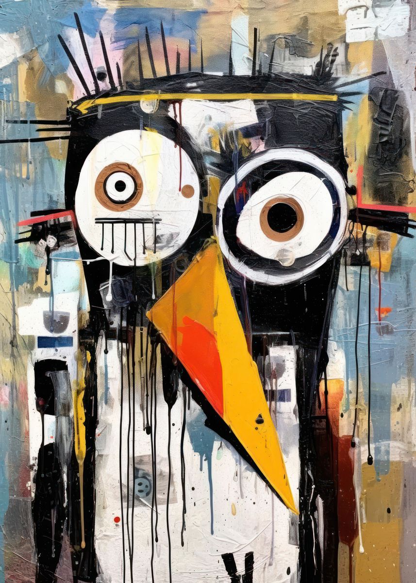 'Abstract Penguin Portrait' Poster, picture, metal print, paint by ...