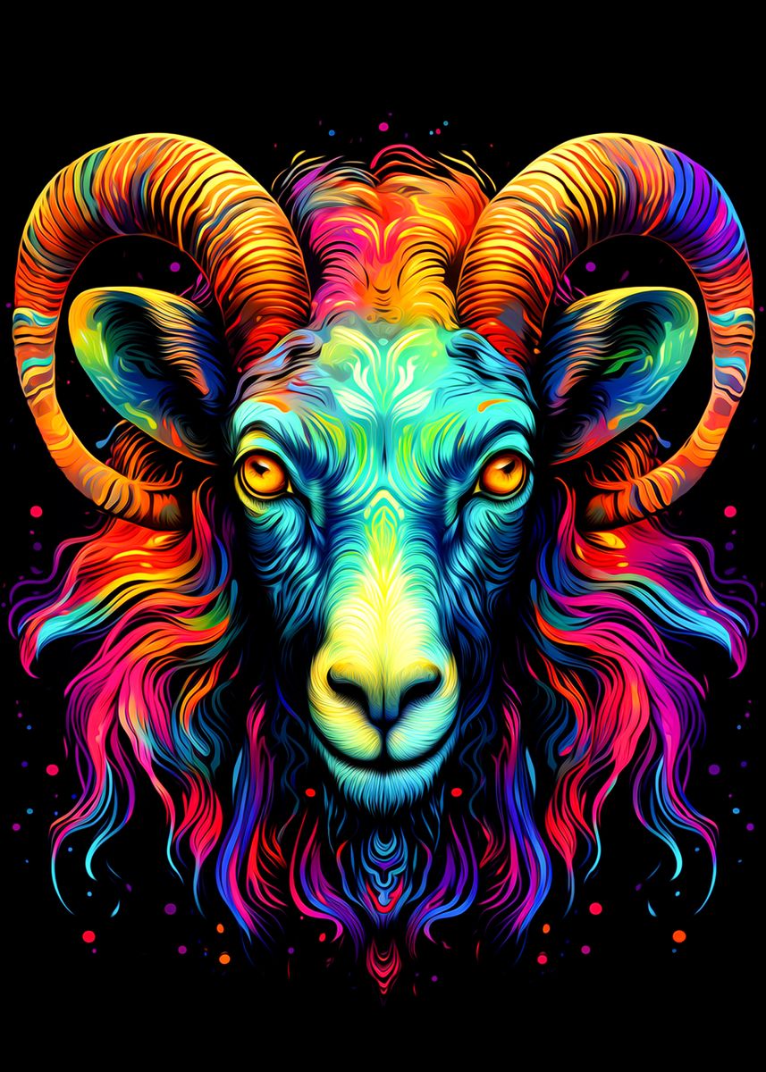 'Goat' Poster, picture, metal print, paint by le thinh | Displate