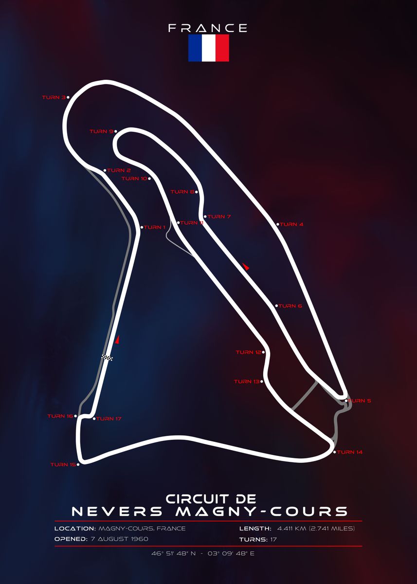 'Circuit Nevers Magny Cours' Poster, picture, metal print, paint by ...