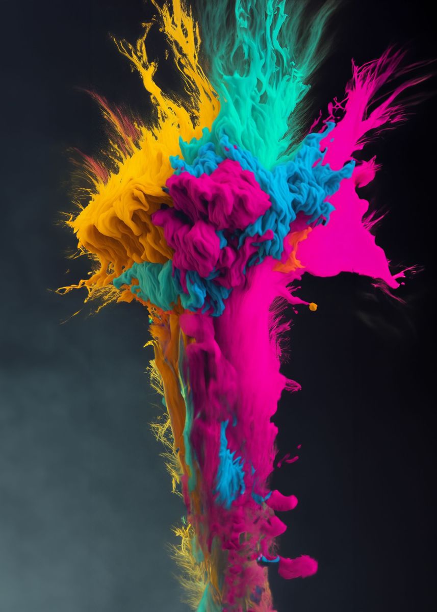 'Abstract Color Splash' Poster by Andreas Schär | Displate