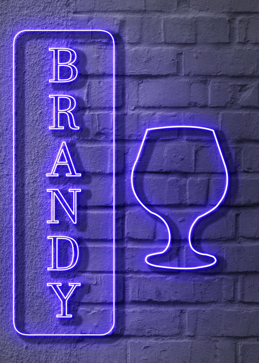 'A Neon Brandy Sign' Poster, picture, metal print, paint by Abdul Oba ...