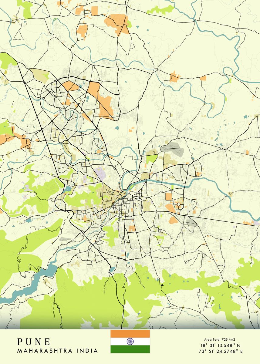 'Pune Maharashtra India' Poster, picture, metal print, paint by Van ...