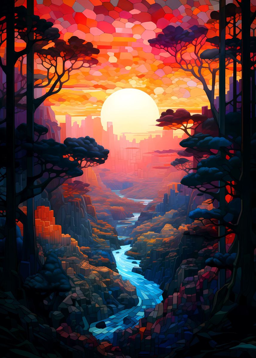 'City from Afar' Poster, picture, metal print, paint by Brian Midnite ...