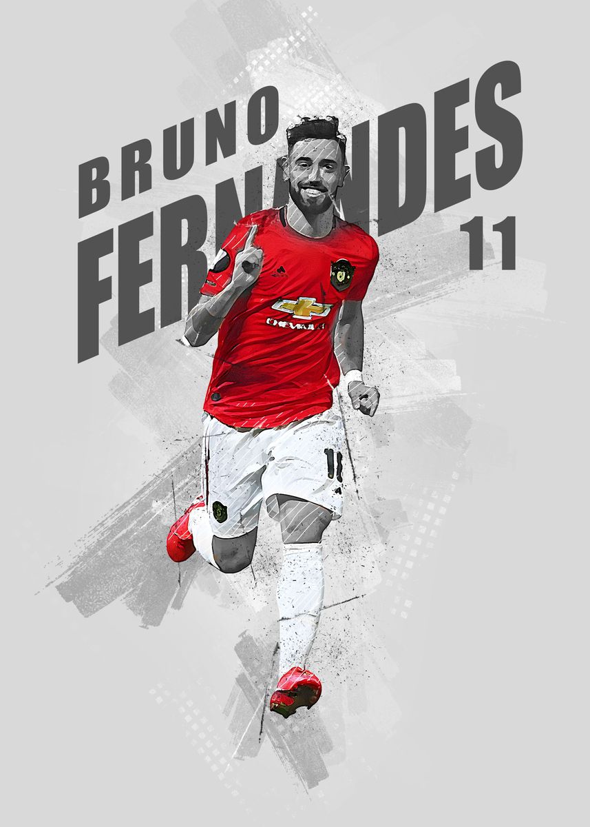 'Bruno Fernandes' Poster, picture, metal print, paint by Joanne Clarke ...