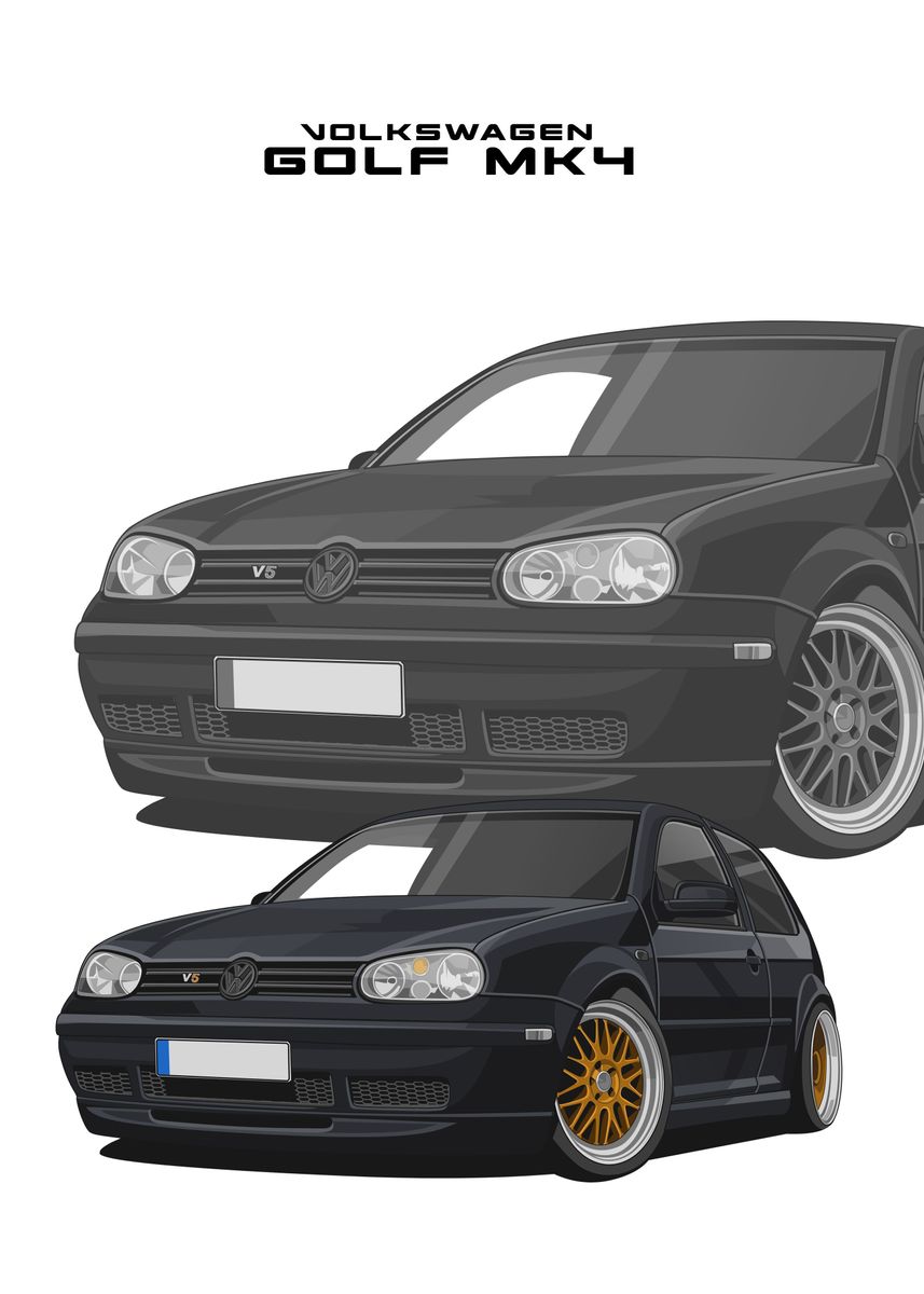 'Volkswagen Golf Mk4 ' Poster, picture, metal print, paint by capture ...