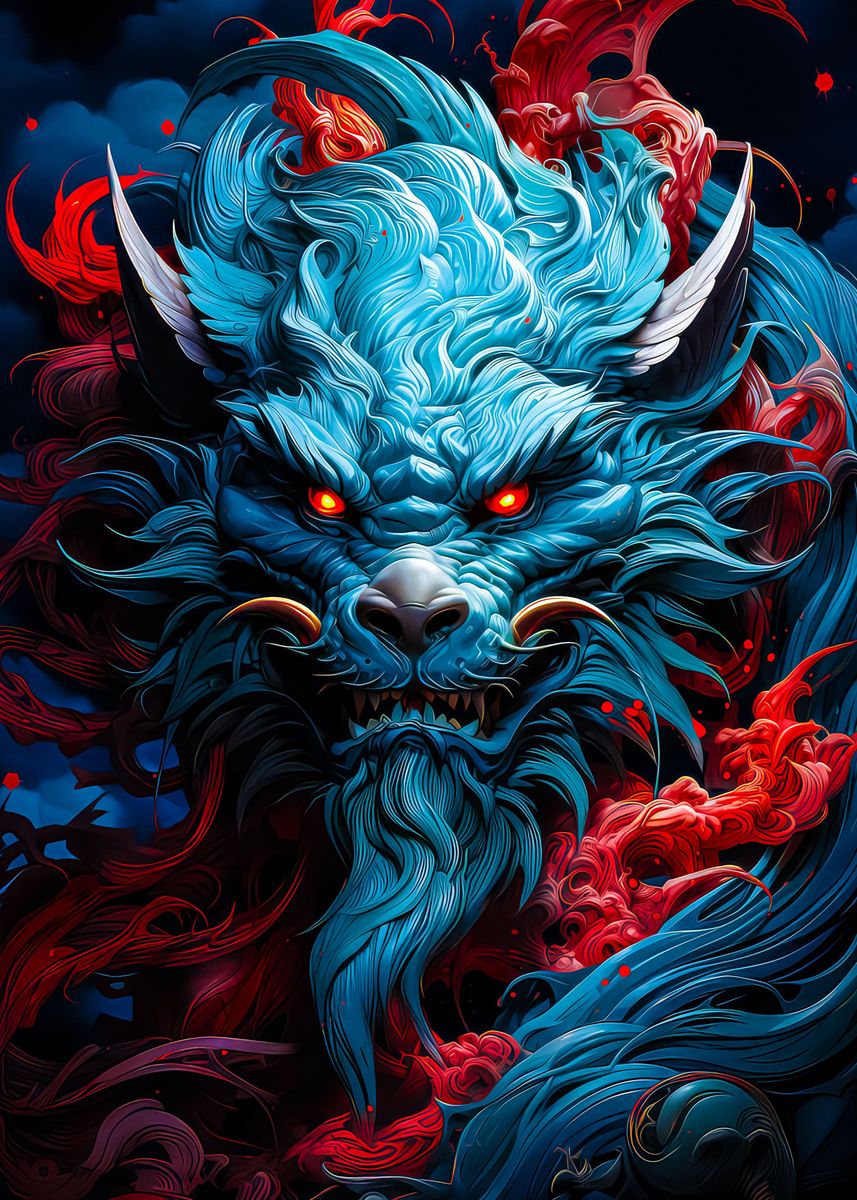 'DRAGON' Poster, picture, metal print, paint by Xi Designs | Displate