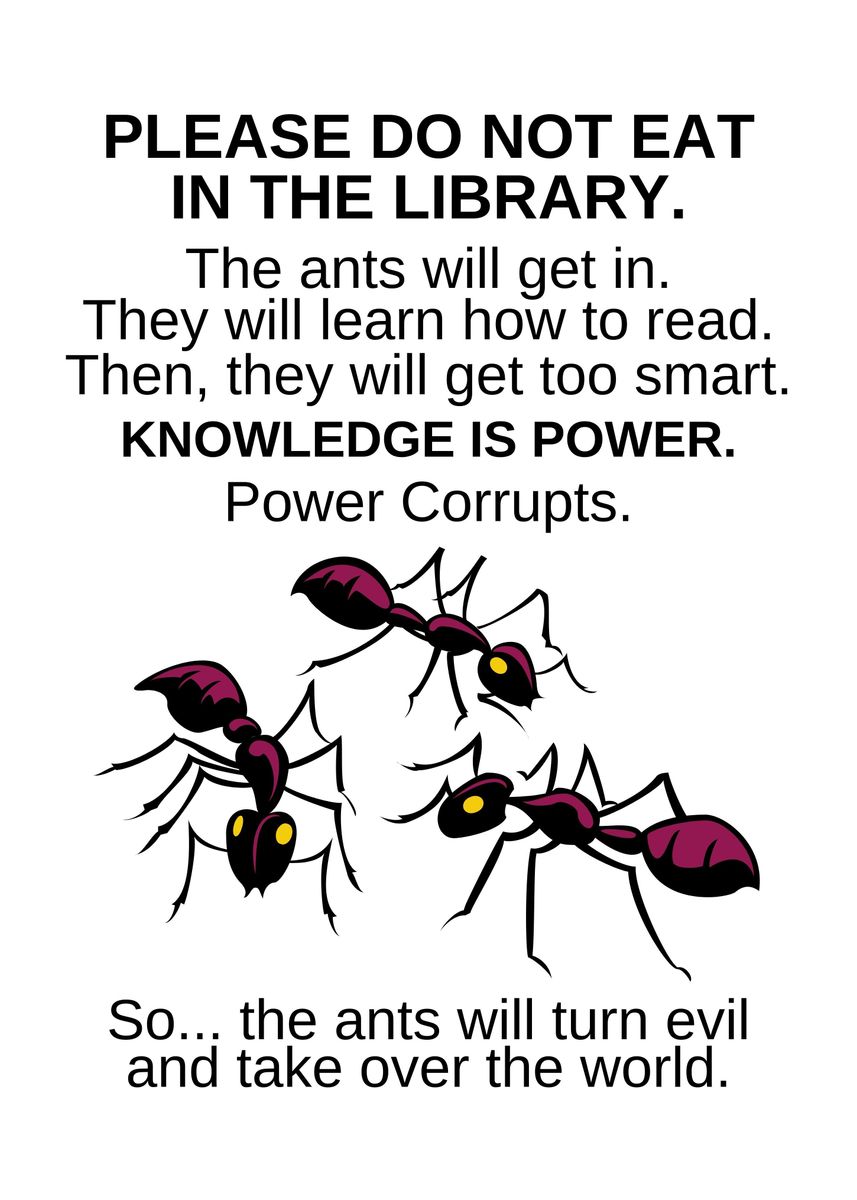 'Funny Library Safety Sign' Poster, picture, metal print, paint by Art ...