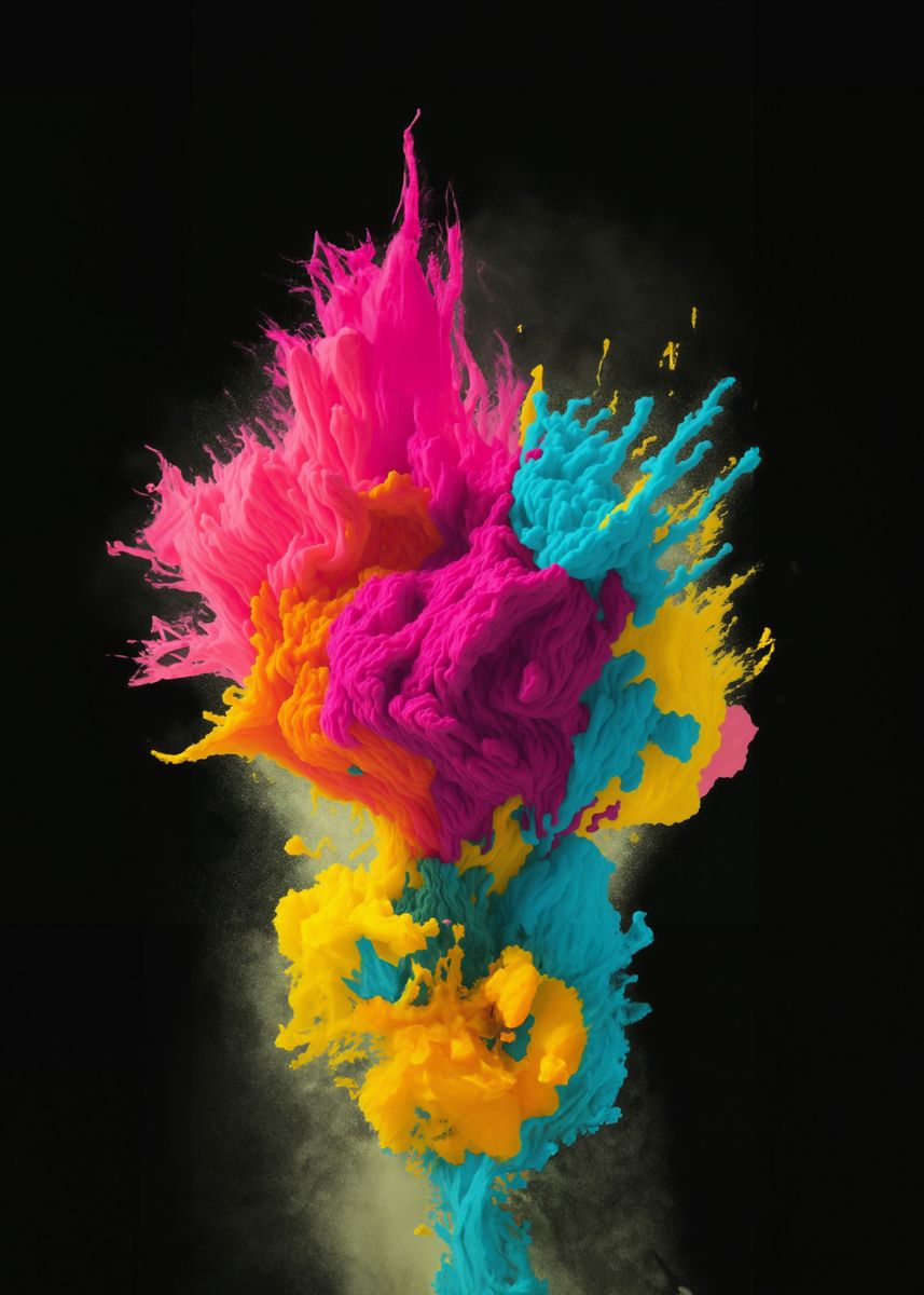 'Abstract Color Splash' Poster, picture, metal print, paint by Andreas ...