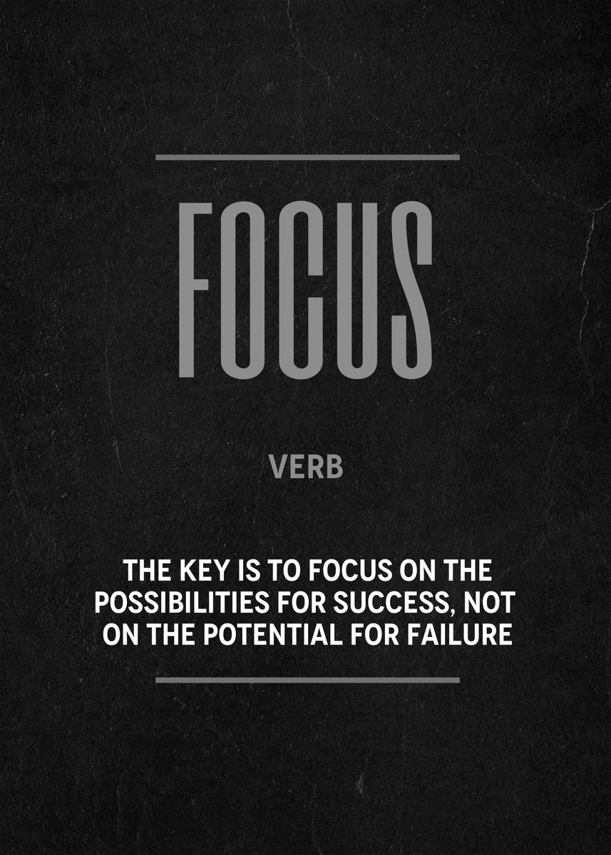 'Focus Definition text art' Poster, picture, metal print, paint by ...