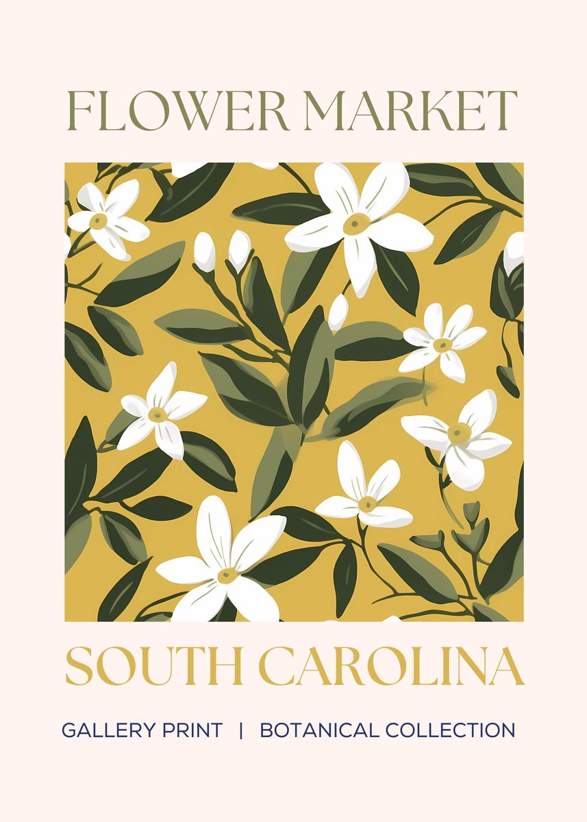 'SOUTH CAROLINA flower' Poster, picture, metal print, paint by mehak ...