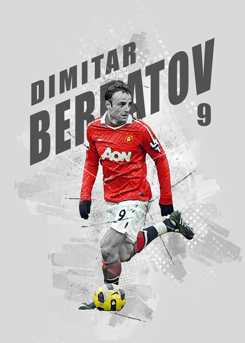 'Dimitar Berbatov' Poster, picture, metal print, paint by Joanne Clarke ...
