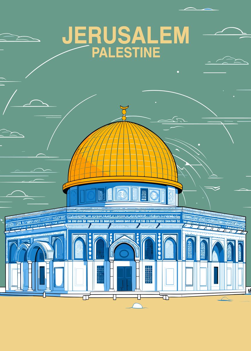 'Jerusalem Al Aqsa Poster ' Poster, picture, metal print, paint by Omar ...