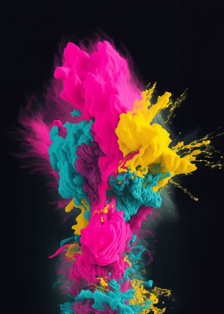 'Abstract Color Splash' Poster, picture, metal print, paint by Andreas ...