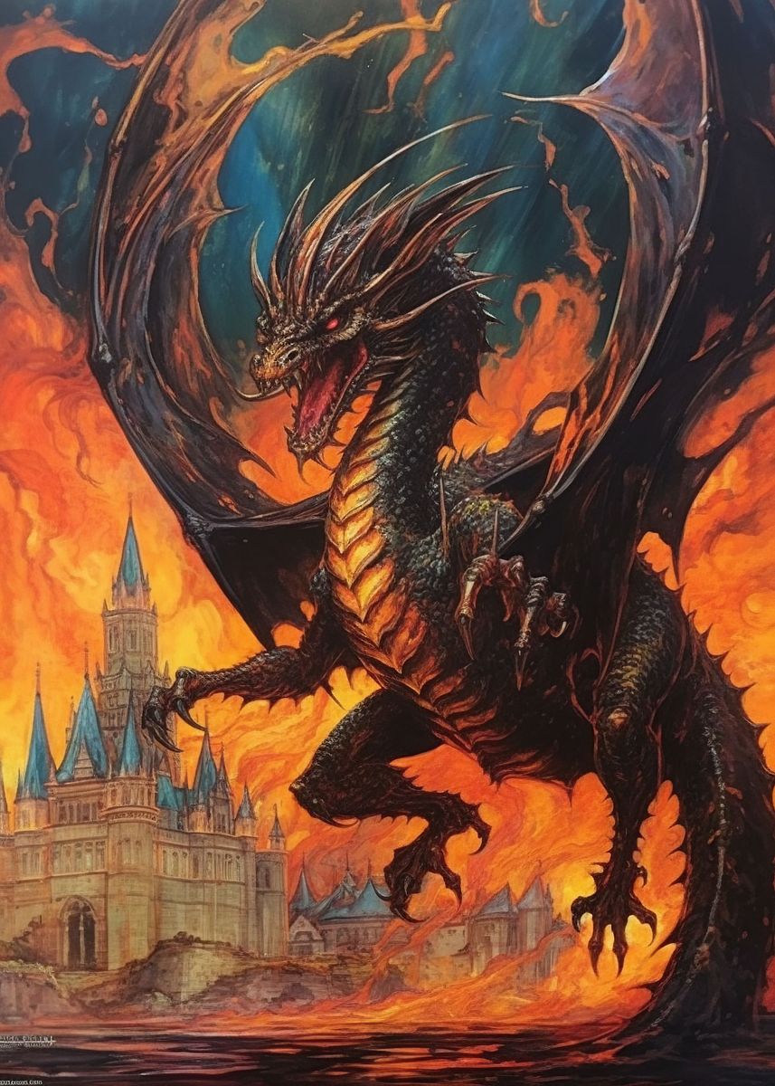 'Fantastical Creatures Deco' Poster, picture, metal print, paint by ...