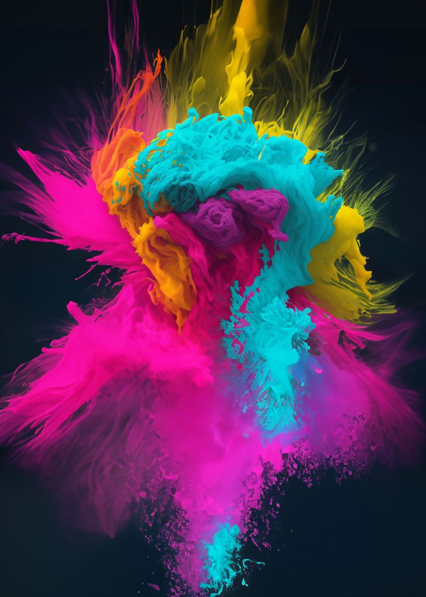 'Abstract Color Splash' Poster, picture, metal print, paint by Andreas ...