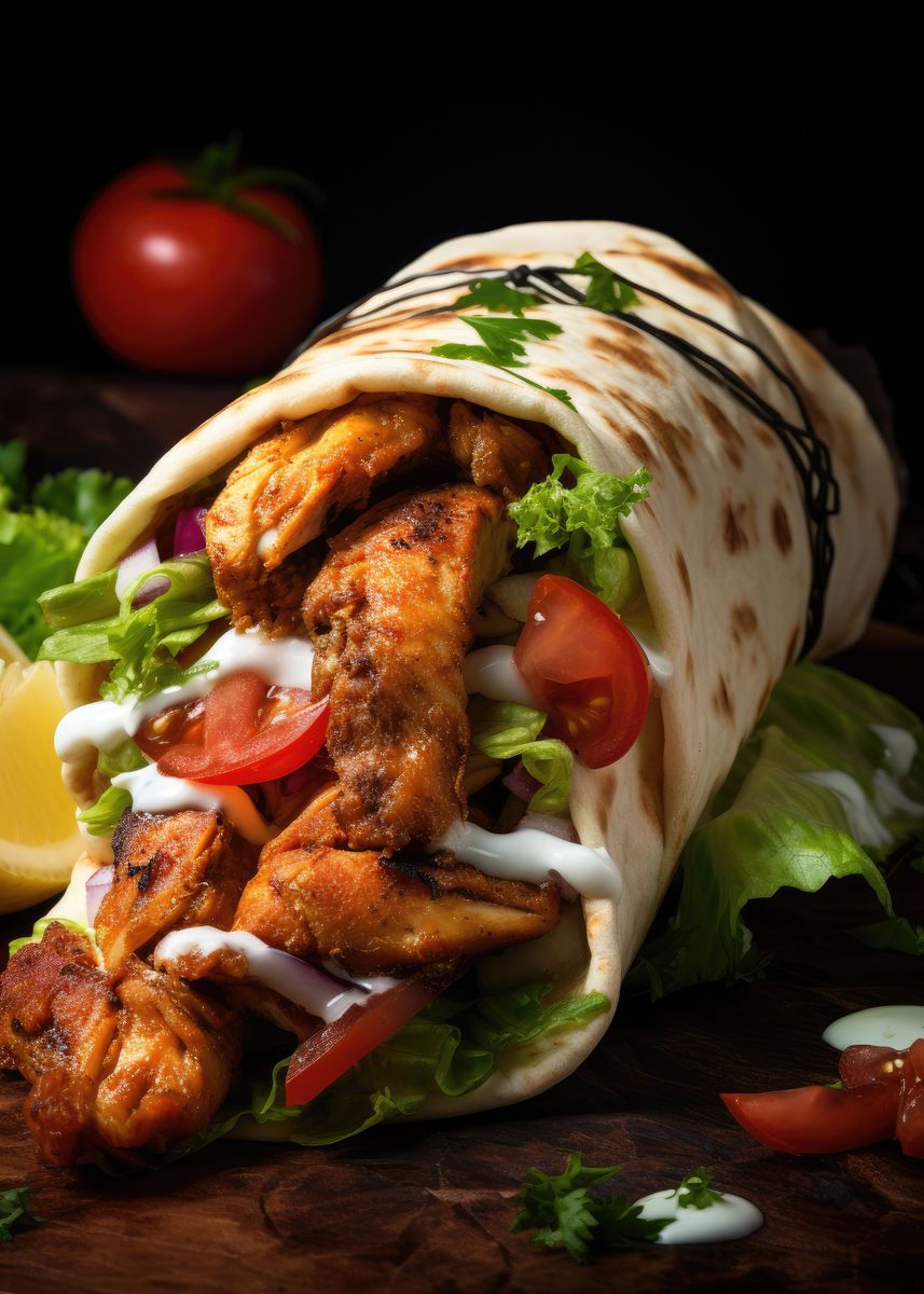 'Chicken Doner' Poster, picture, metal print, paint by murtzart | Displate
