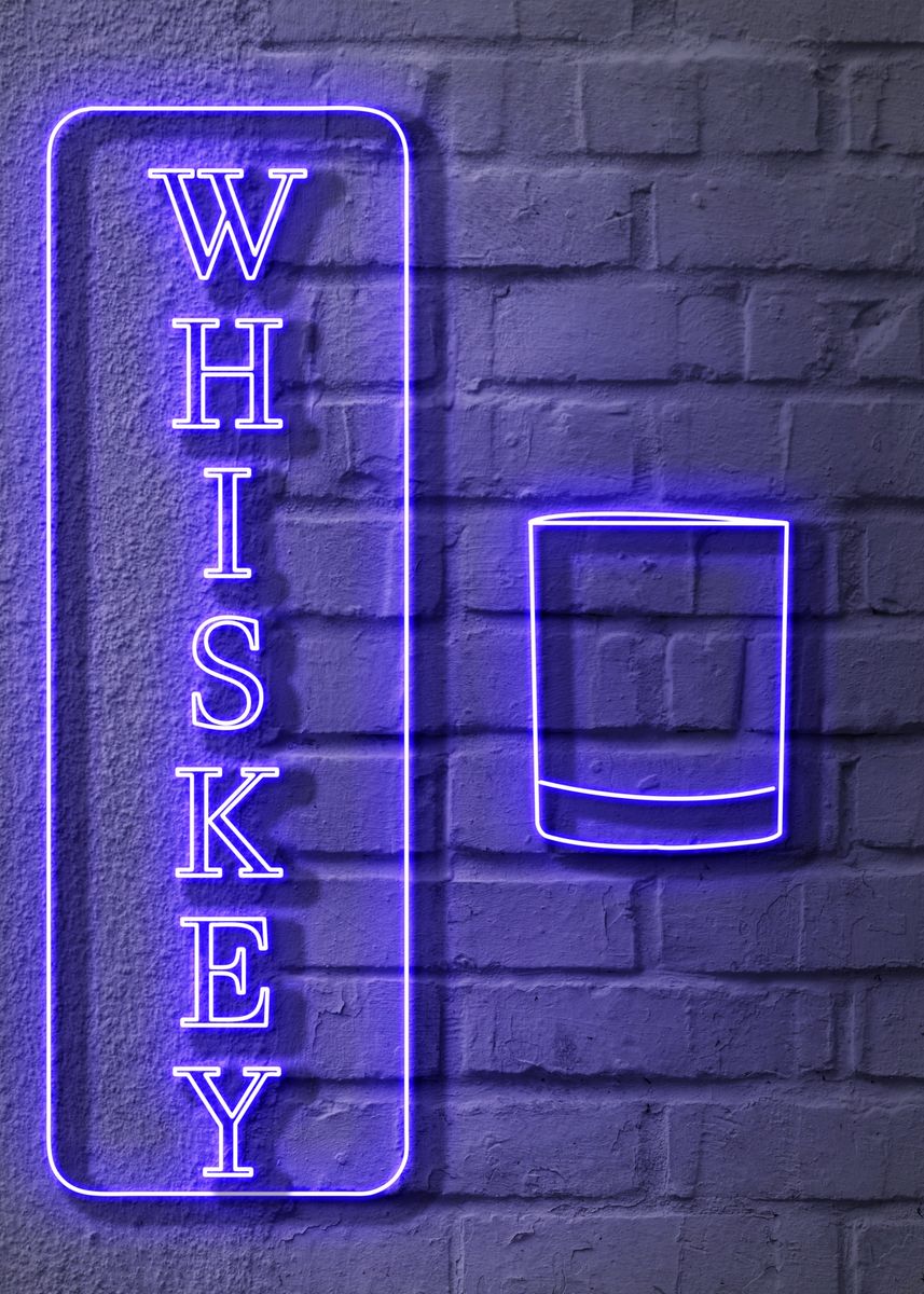 'A Neon Whiskey Sign' Poster by Abdul Oba | Displate