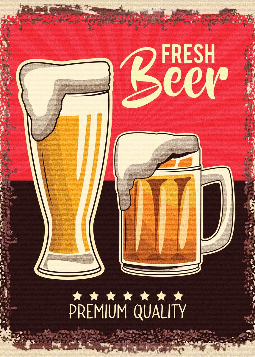 'Fresh Beer ' Poster by Dyn Creative | Displate