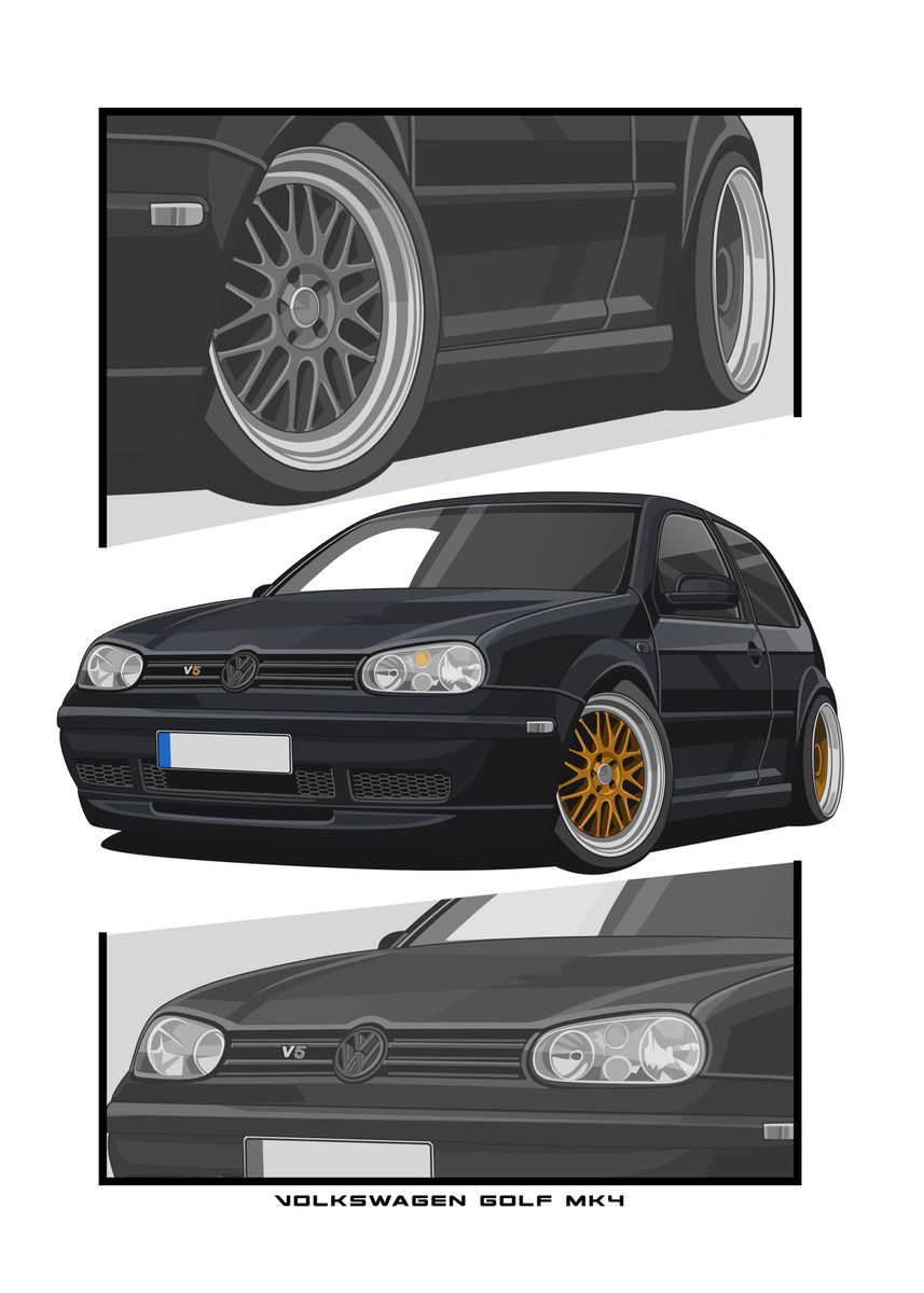 'Volkswagen Golf Mk4 ' Poster by capture art | Displate