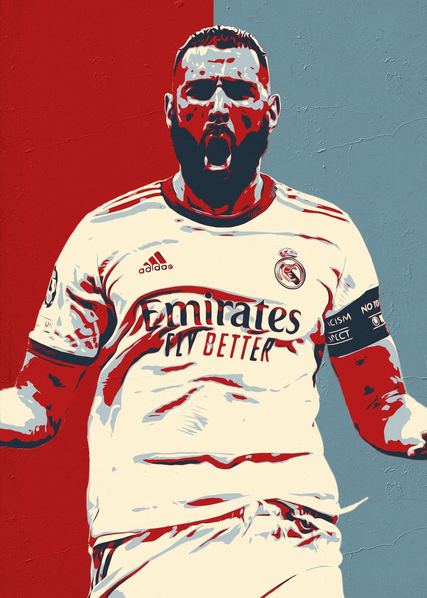 'Karim Benzema' Poster, picture, metal print, paint by Tracy Houston ...