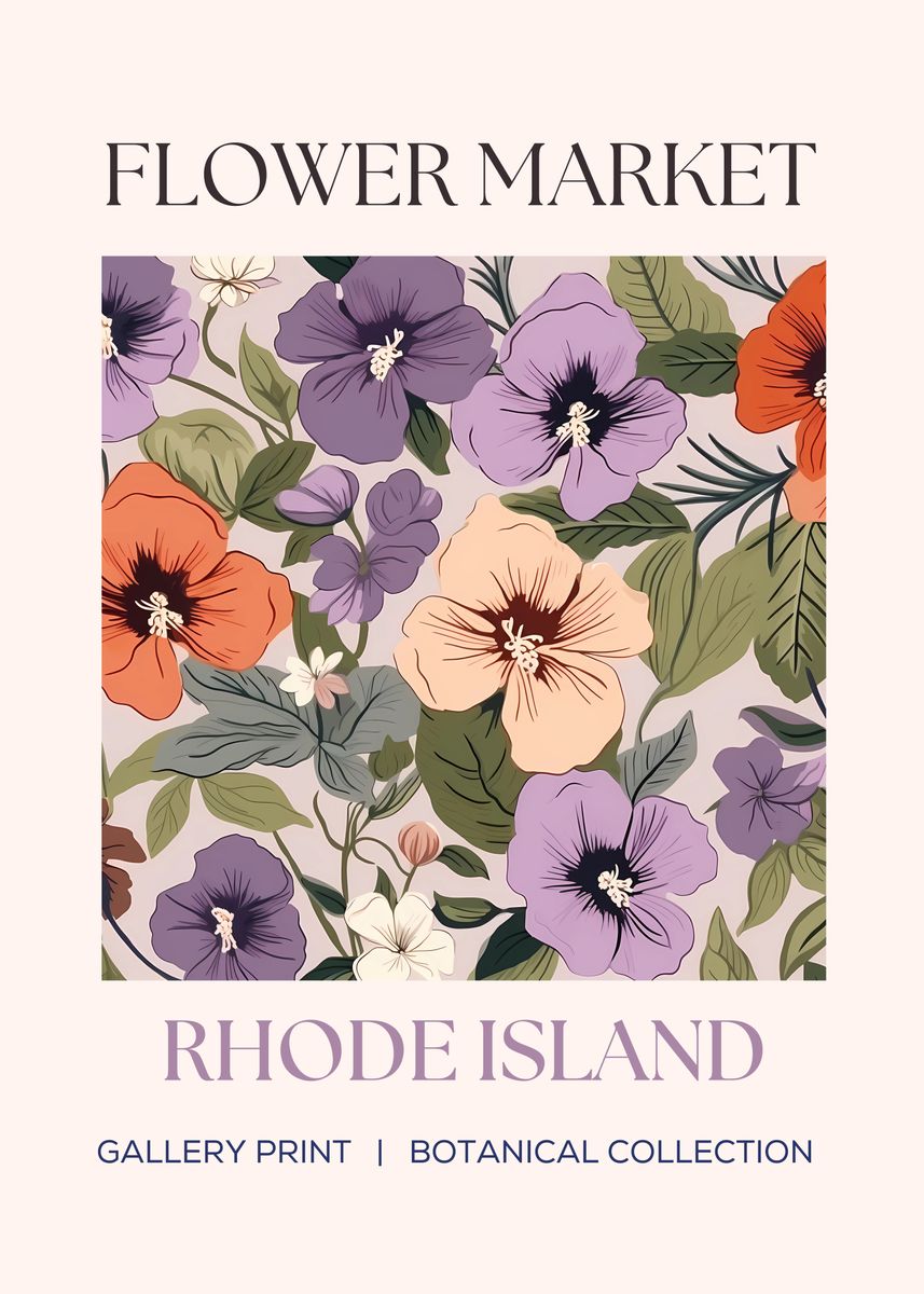 'RHODE ISLAND flower market' Poster by mehak | Displate