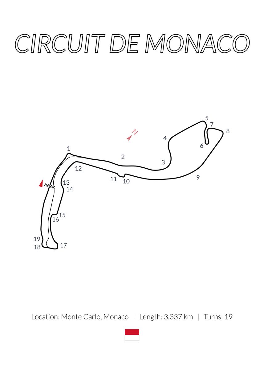 'Circuit De Monaco' Poster, picture, metal print, paint by dkDesign ...