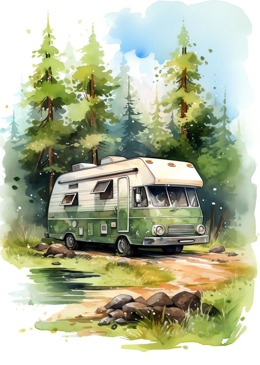 'Camping Site Poster' Poster by Zalynn Rebekka | Displate
