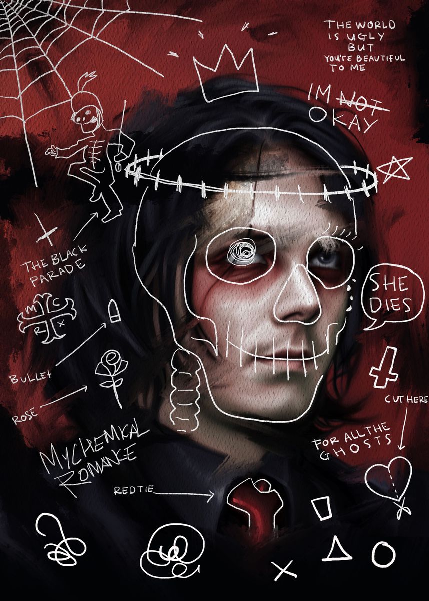 'Gerard way MCR' Poster, picture, metal print, paint by Mousely Mousely ...