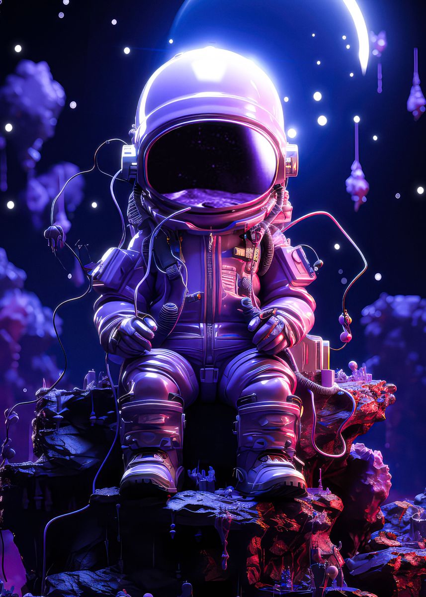 'CUTE ASTRO' Poster, picture, metal print, paint by Xi Designs | Displate