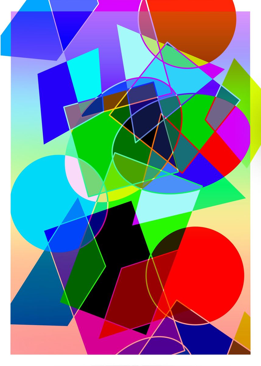 'Tumbling Shapes' Poster by Amaya Vittori | Displate