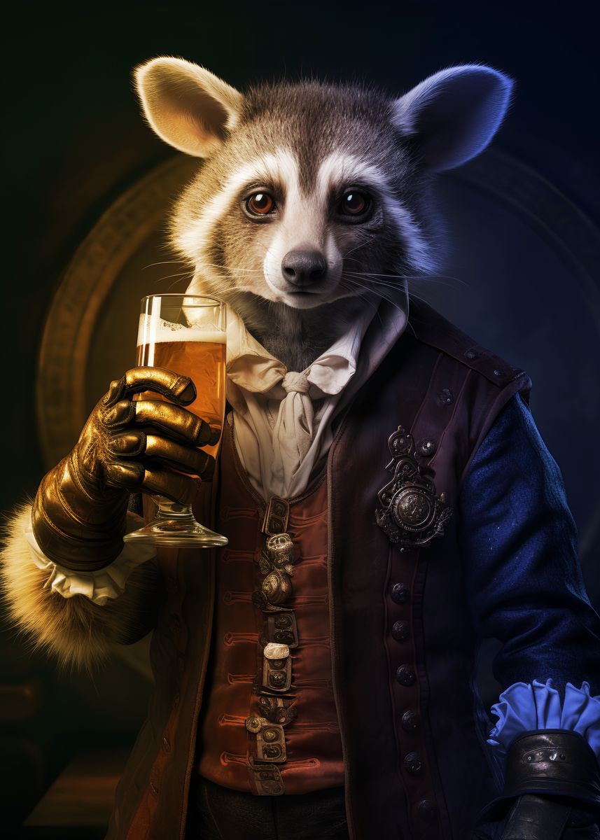 'Funny Animal Drinking sad' Poster, picture, metal print, paint by ...