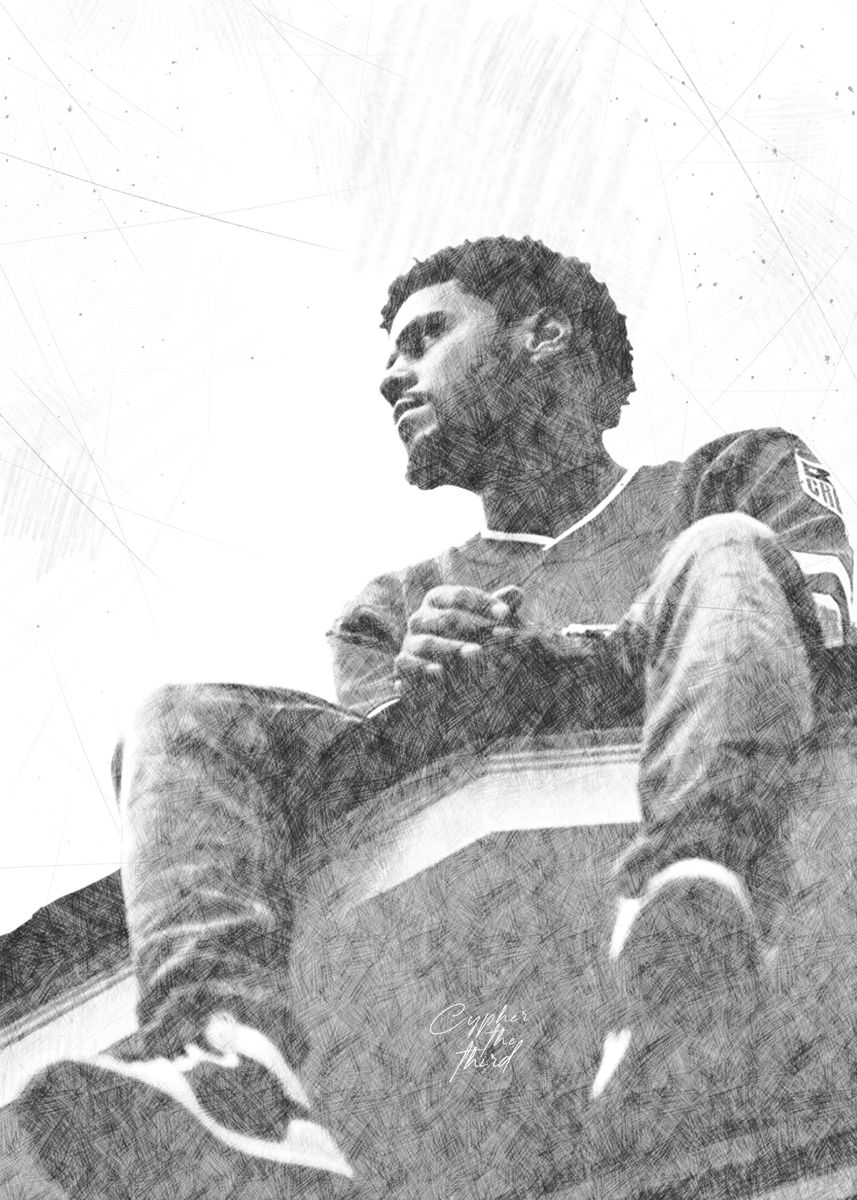 'J Cole' Poster, picture, metal print, paint by cypher the third | Displate