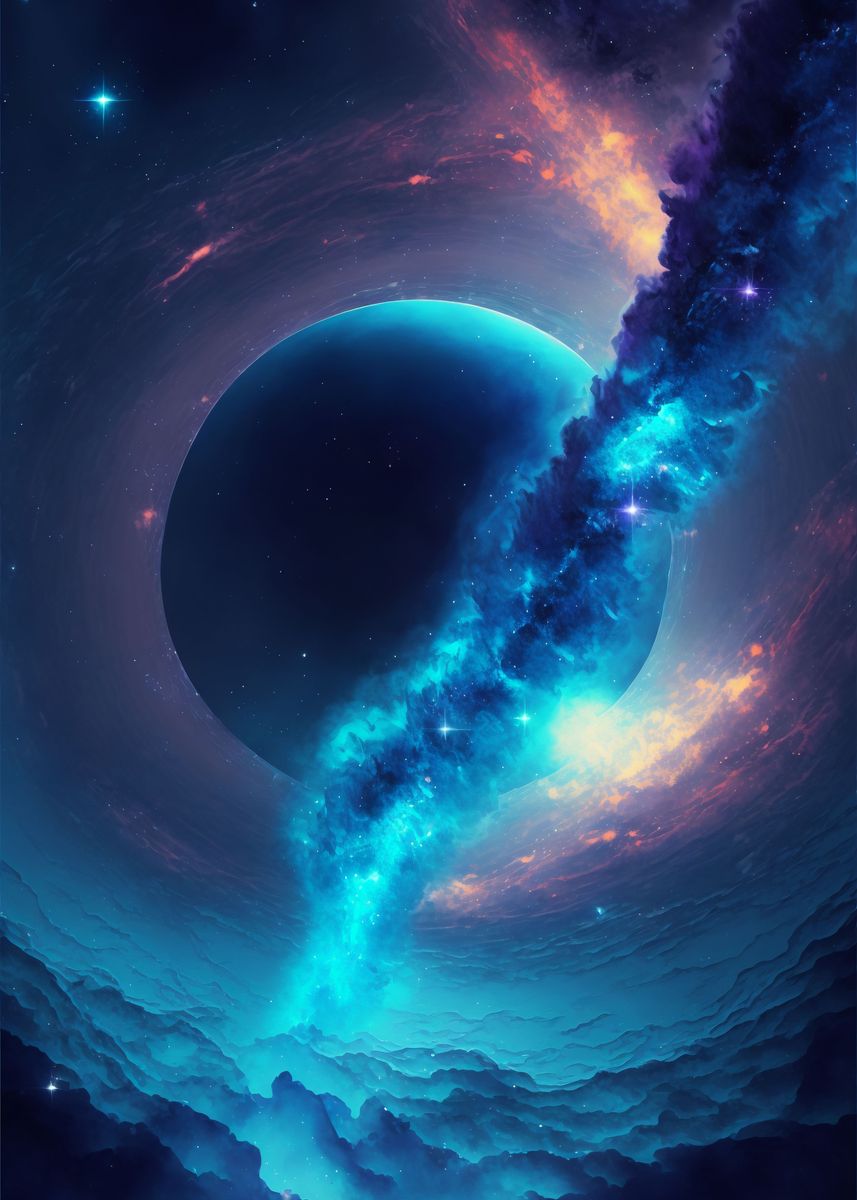 'Blue Planet' Poster, picture, metal print, paint by Cybronauts | Displate