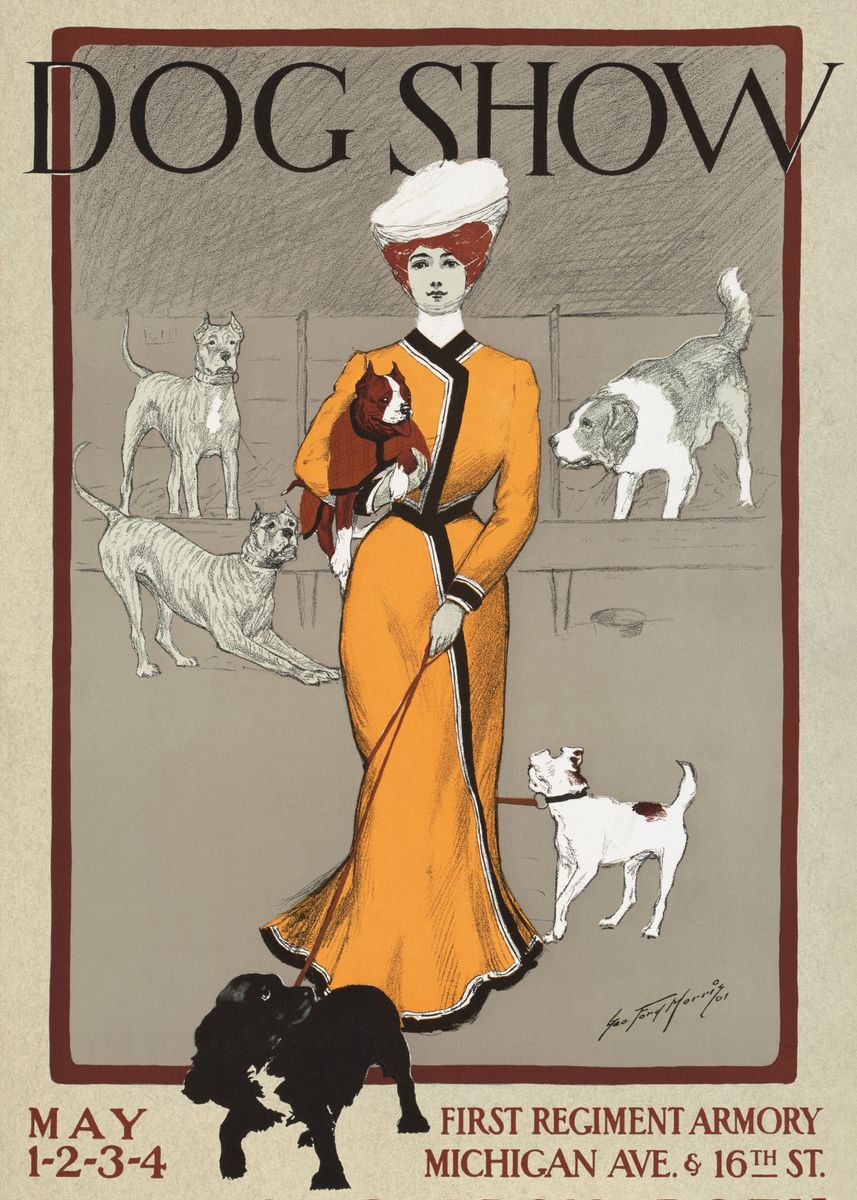 'Vintage Dog Show' Poster, picture, metal print, paint by Stephen ...