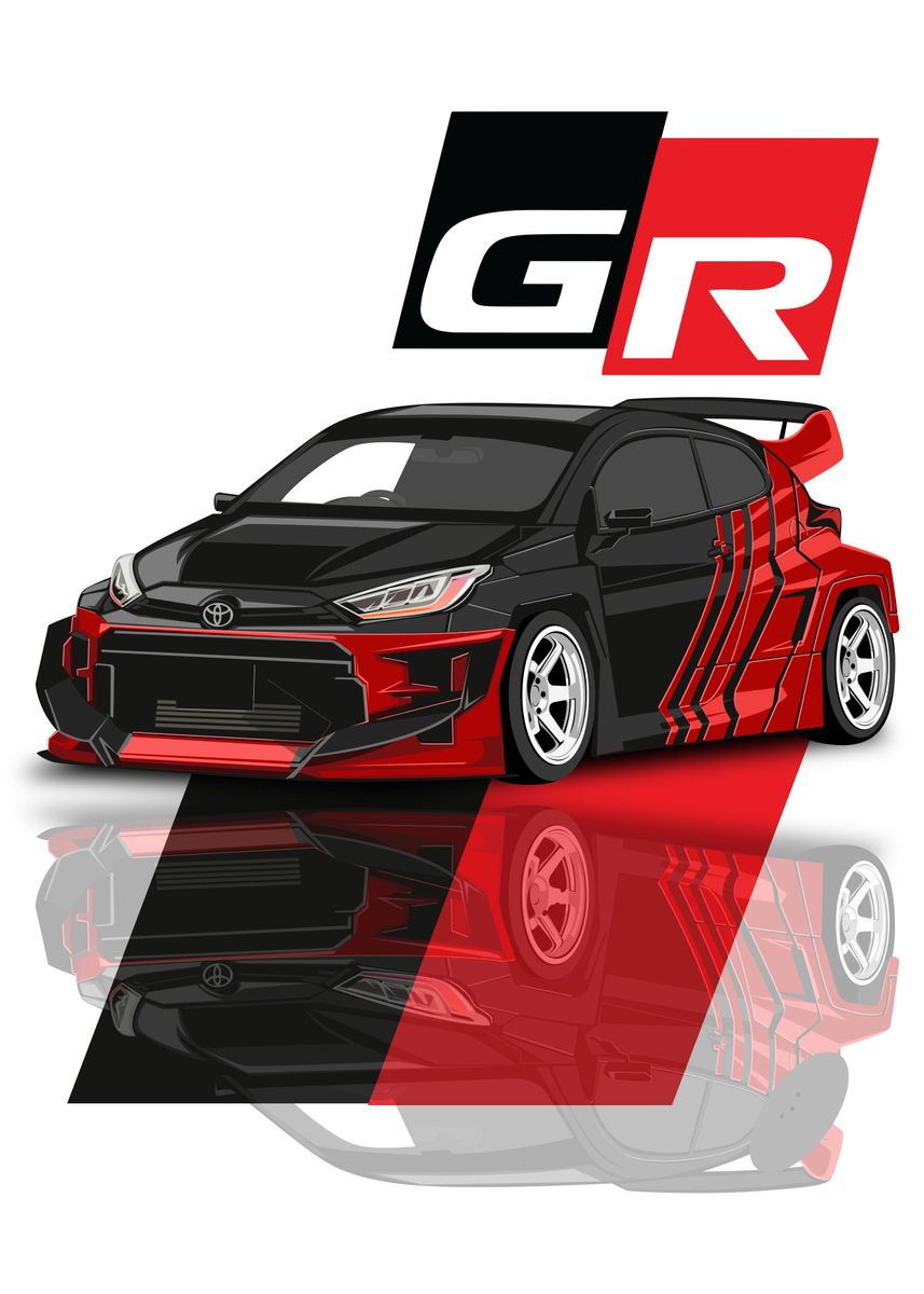 'Toyota Yaris GR' Poster, picture, metal print, paint by Mark Andrew ...